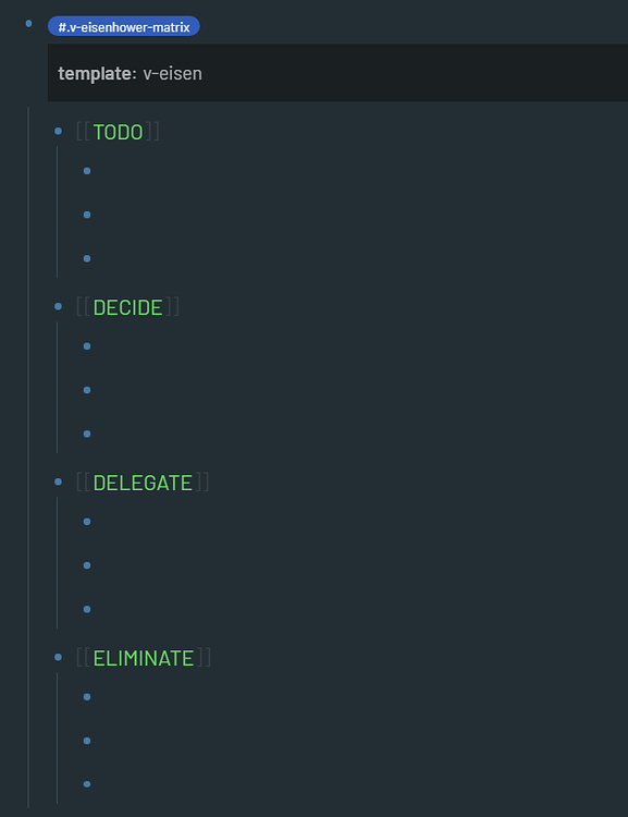 [css+template] eisenhower matrix - Look what I built - Logseq