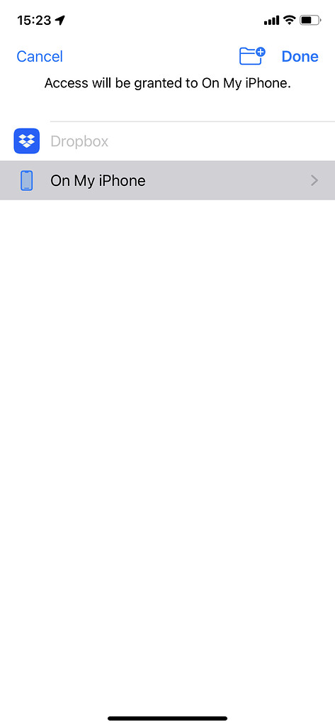Not seeing iCloud as option for folder selection on iPhone - Questions & Help - Logseq