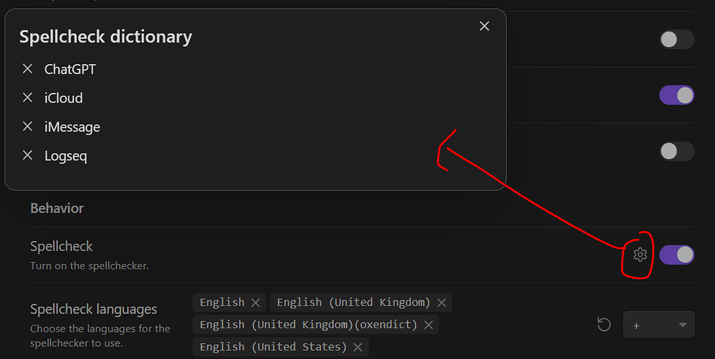 Custom spellcheck dictionary and spellcheck languages - Feature Requests - Logseq