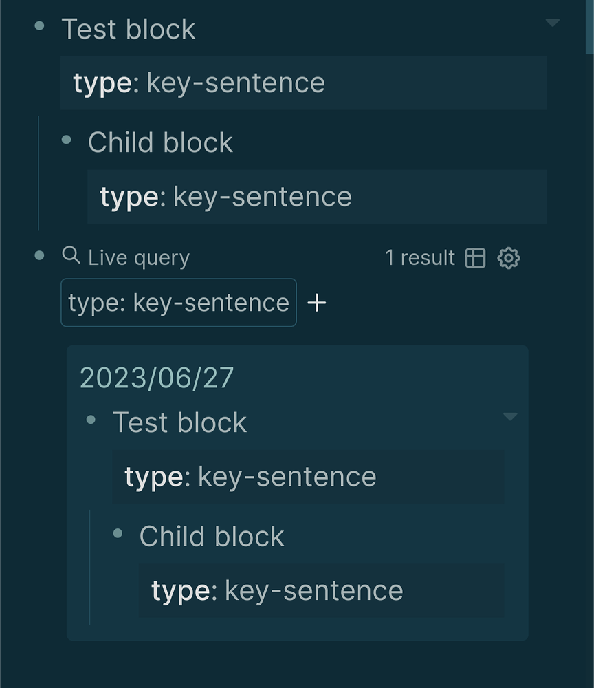Indented block is not shown in query - Queries - Logseq