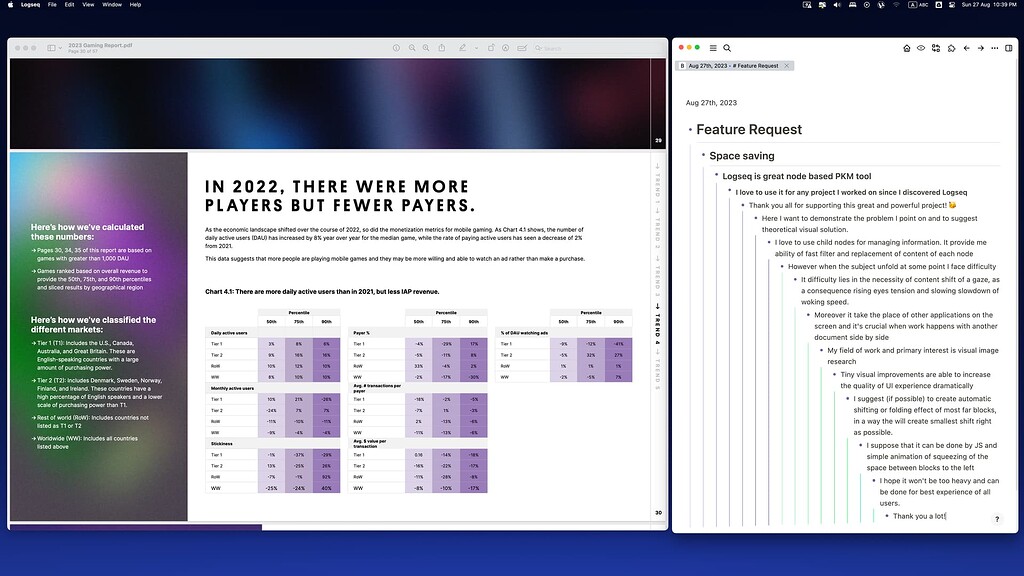 Space Saving | Blocks Squeezing - Feature Requests - Logseq