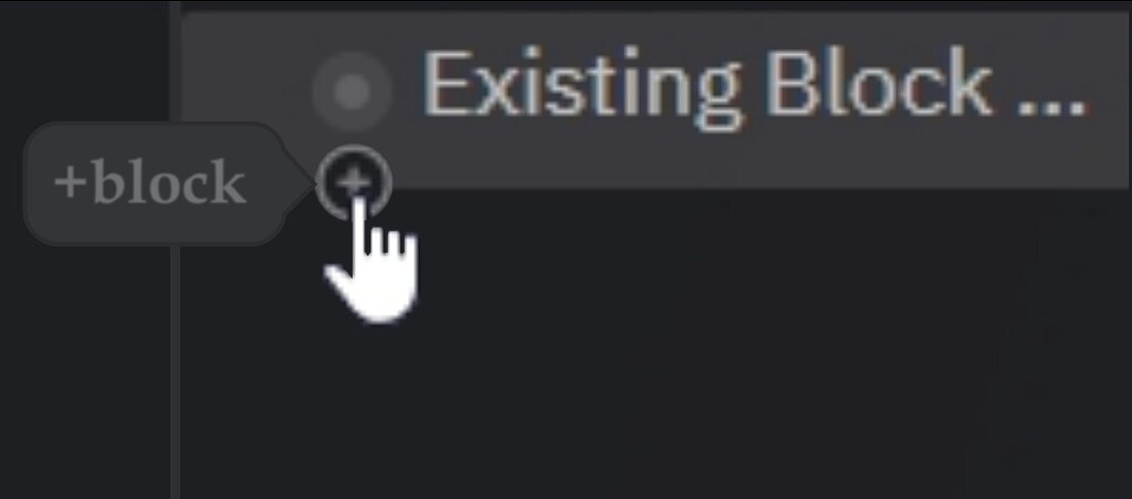 button that would appear under the block bullet when hovering the bullet? Can it be done with JS ...
