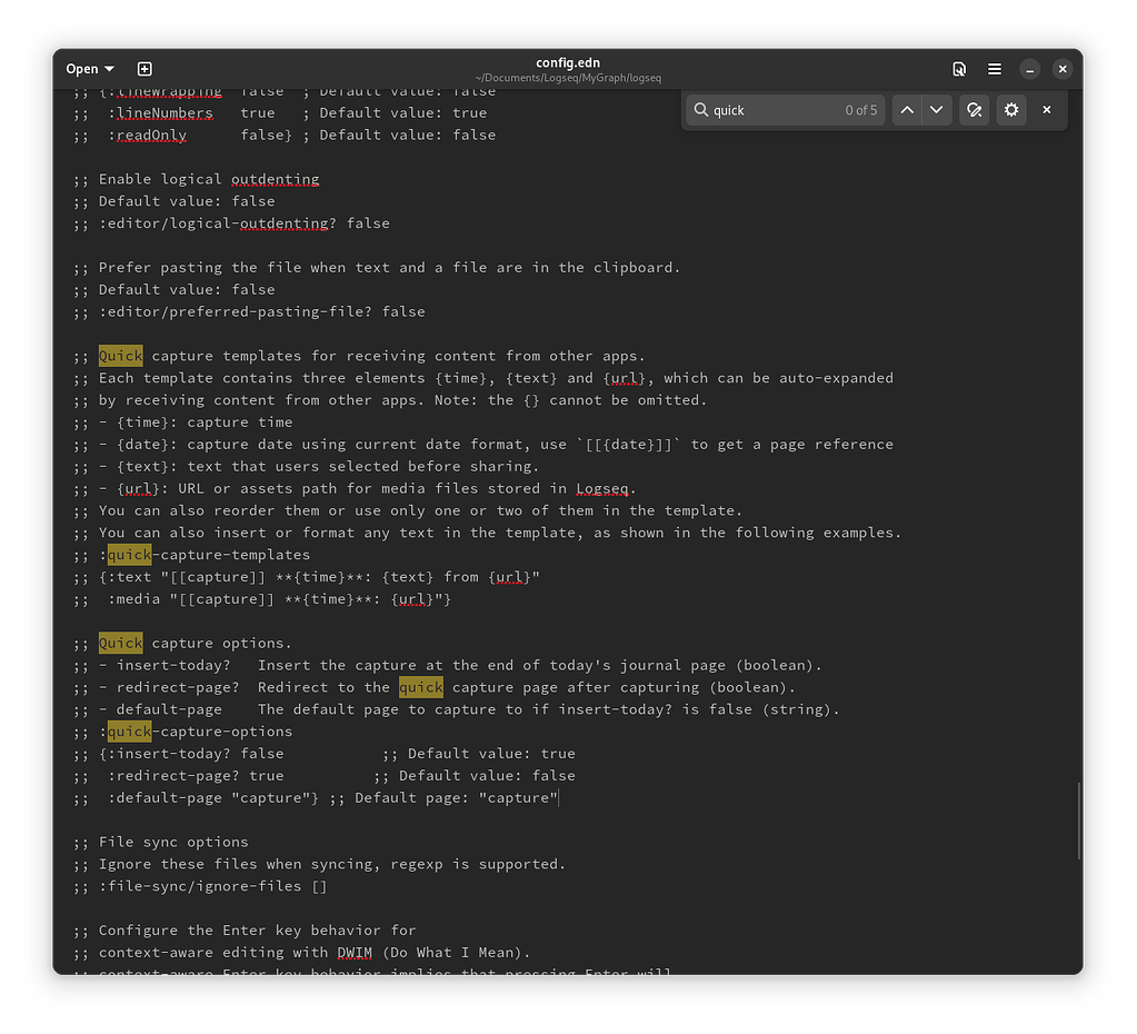 Change default location of quick capture - Questions & Help - Logseq