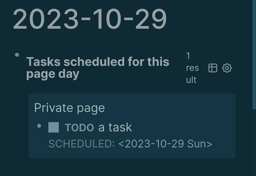 Scheduled tasks on day of journal - #2 by Siferiax - Queries - Logseq