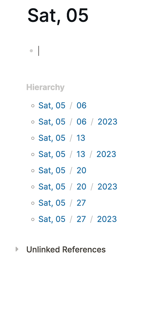 Multiple nested instances of Journal pages - user error or bug? - Questions & Help - Logseq