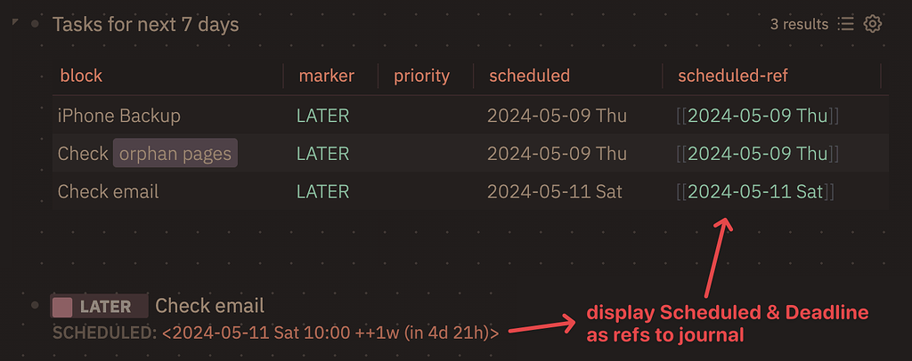 How to show task's status, priority & deadlines in Table view mode - Look what I built - Logseq