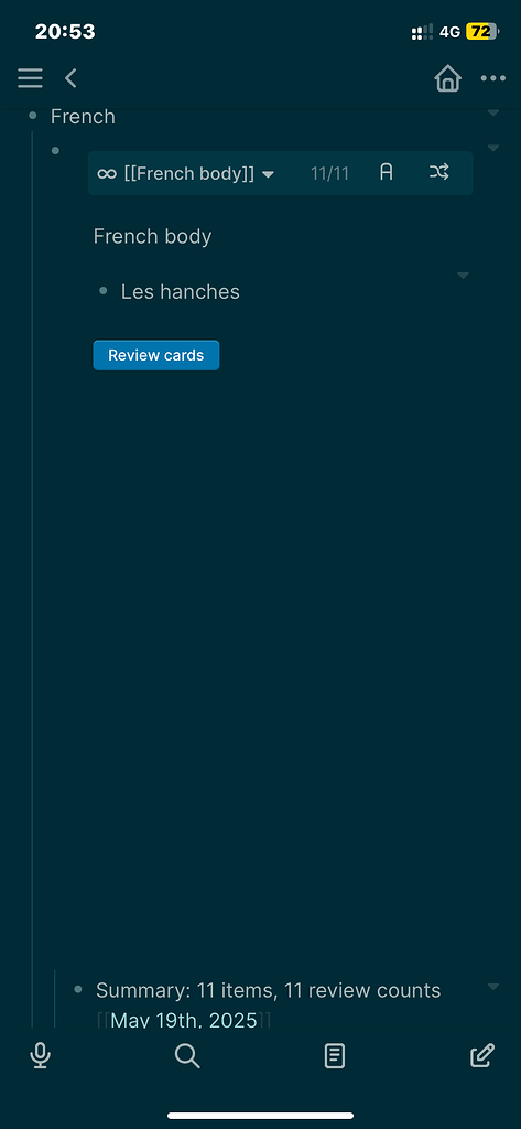 Flash cards causing waste space on page and journal - Questions & Help ...