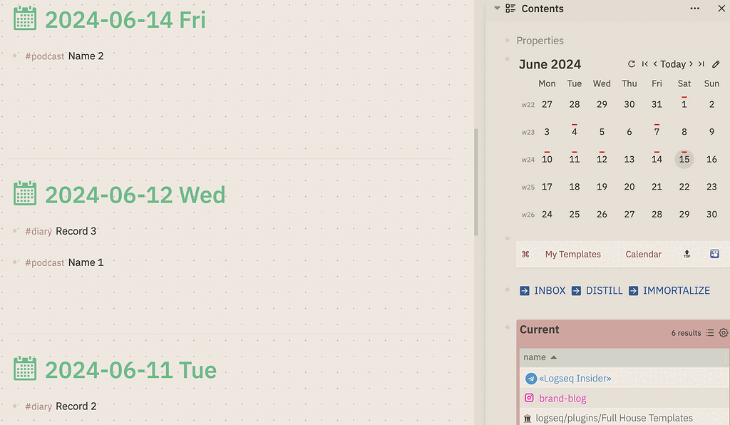 Weekly Journal Pages & auto overview of the week - Look what I built ...