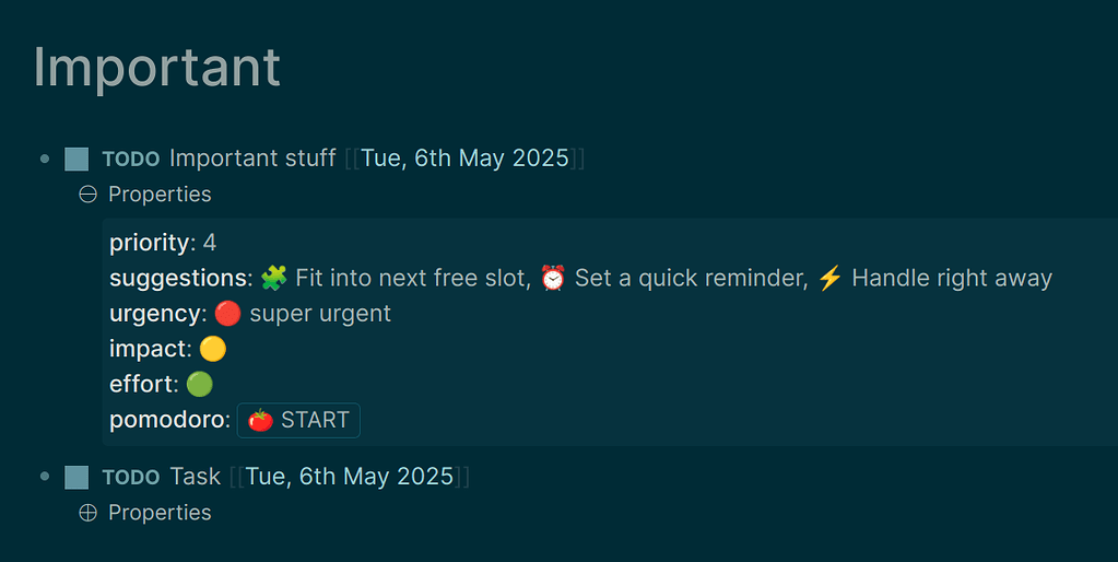 Collapsible/expandable custom properties for TODO blocks with query by property values - Look ...