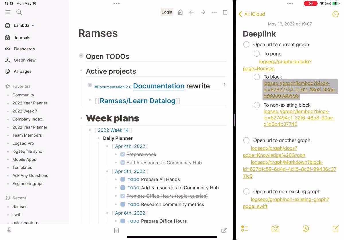 Url Scheme (deep link) on Mobile platform is desperately wanted - Feature Requests - Logseq
