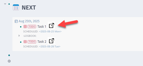 In Query, jump directly to the Tasks - Queries - Logseq